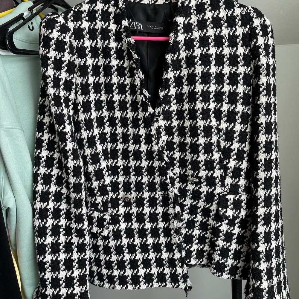 Zara Houndstooth Jacket - Gem